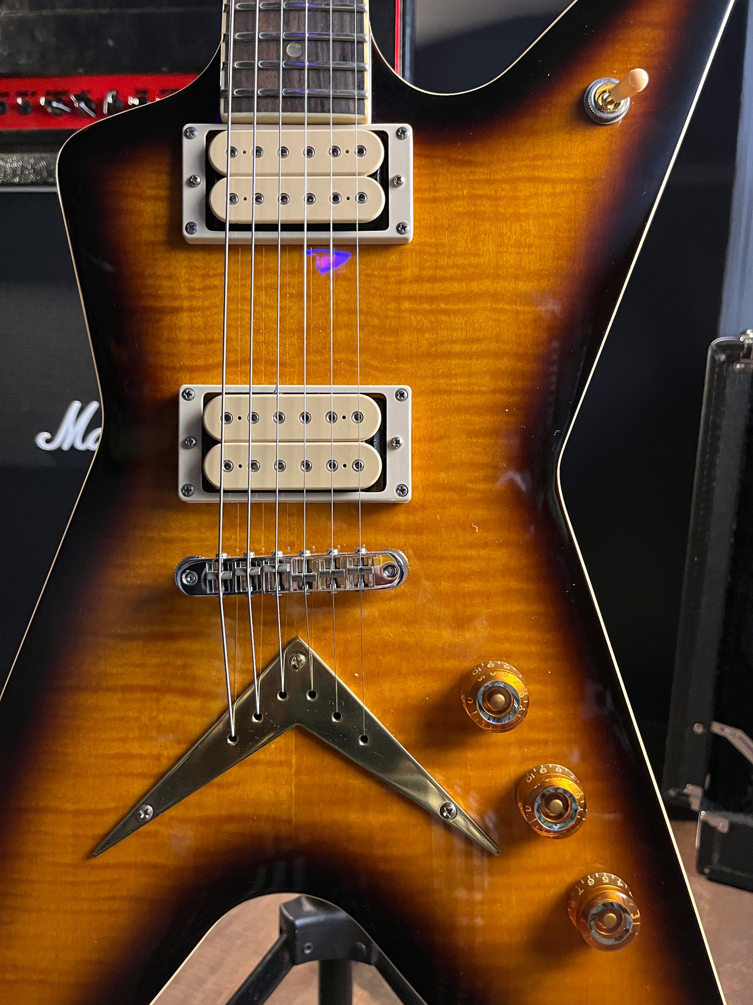 Guitarra Dean Ml Chicago Flame Transparent Brazilia - Com Bag - Crunch ...