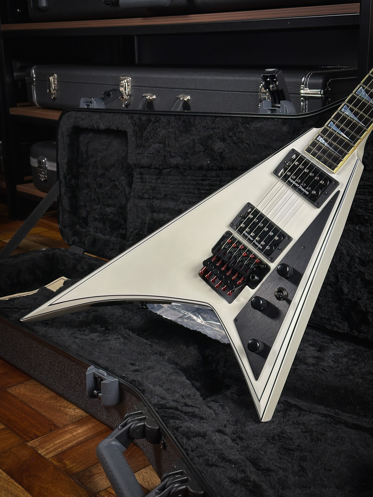 Jackson Custom Shop RR1 Randy Rhoads Snow White Pin Striped - Crunch Music