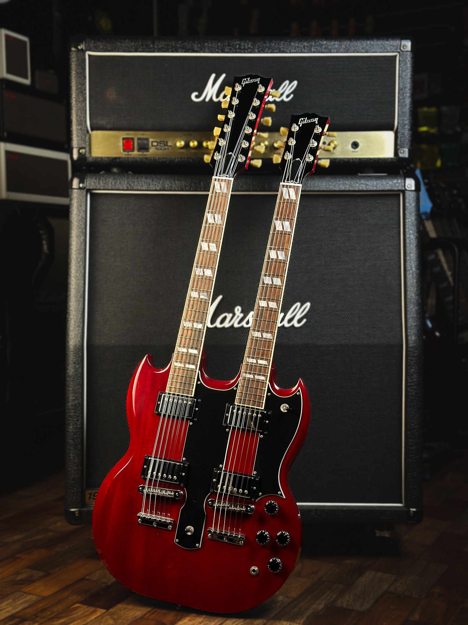 Guitarra Gibson Double Neck Custom Shop EDS-1275 Cherry Red - Crunch Music