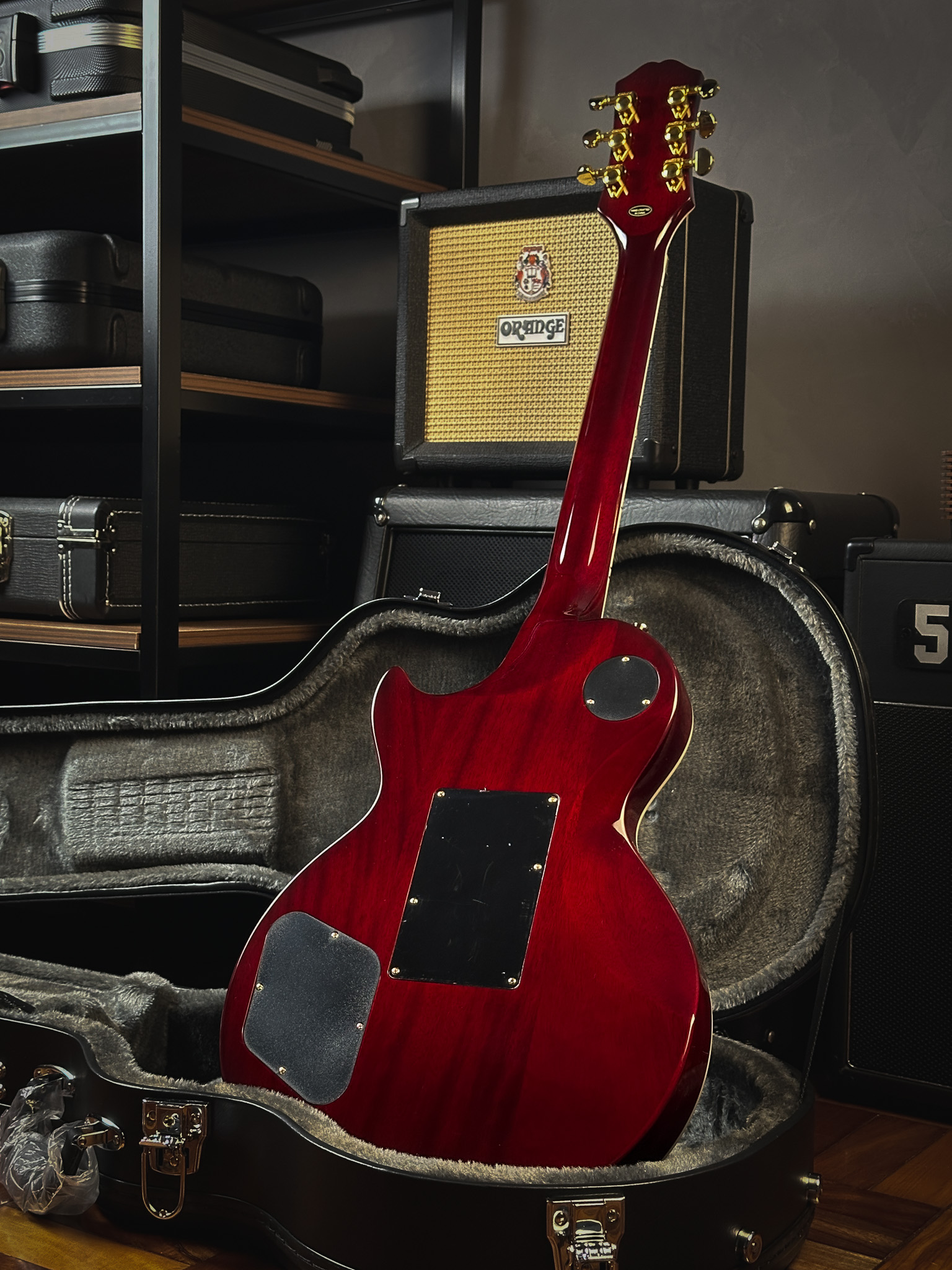 GUITARRA EPIPHONE LP CUSTOM ALEX LIFESON AXCESS - RUBY - Crunch Music