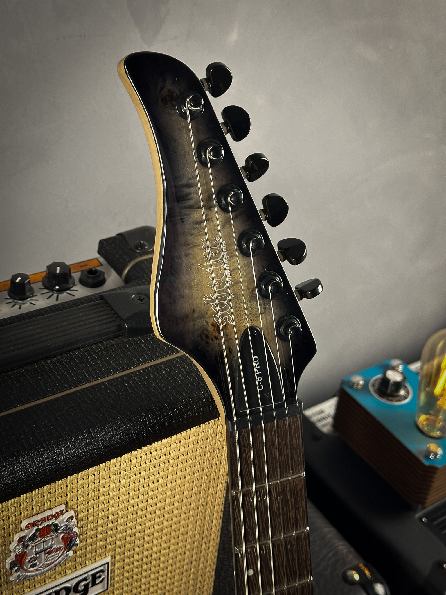 GUITARRA SCHECTER C-6 PRO CHARCOAL BURST - HUMBUCKER - PONTE FIXA ...