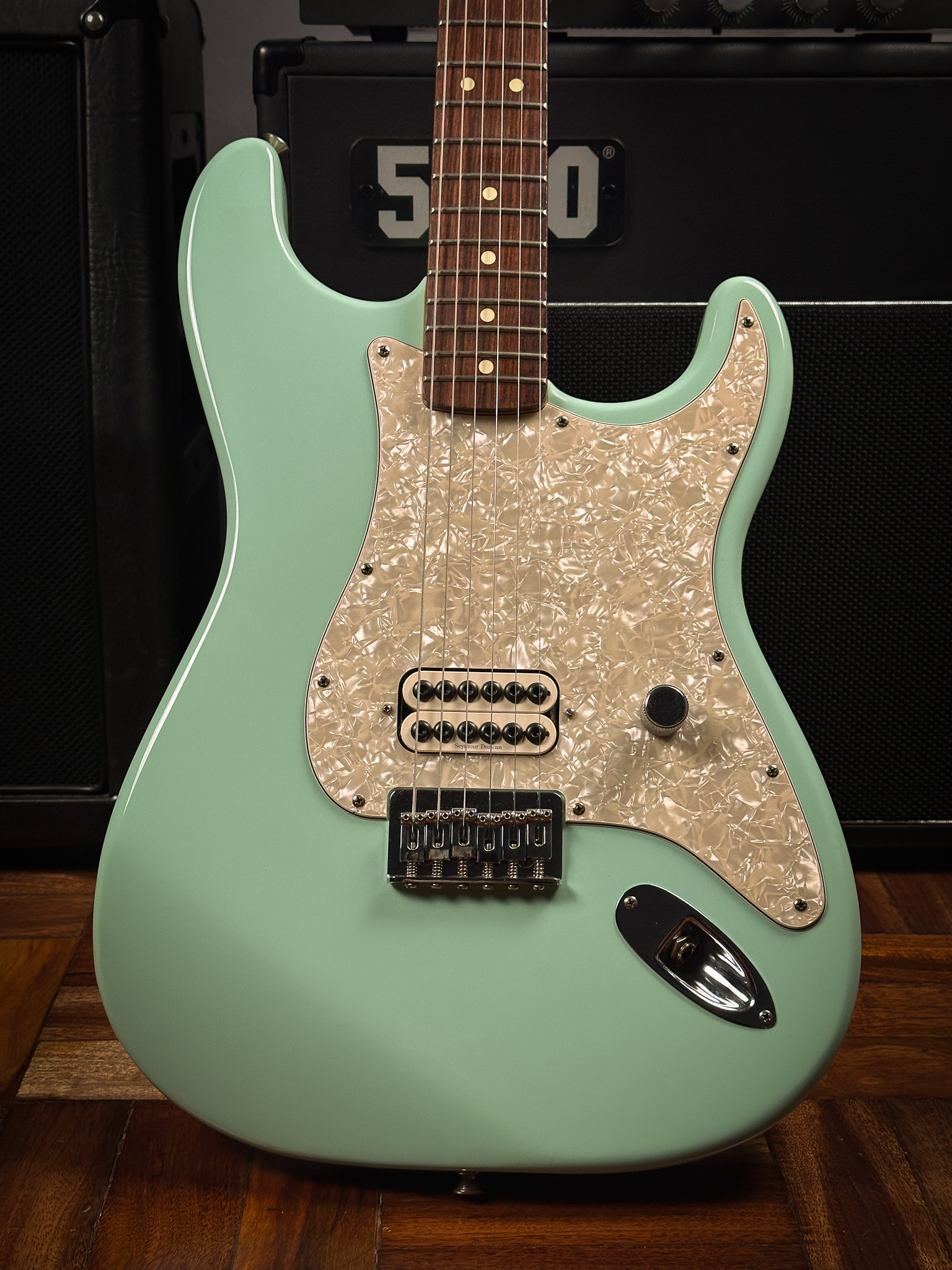 GUITARRA TOM DELONGE SURF GREEN - USADA - HUMBUCKER - PONTE FIXA ...