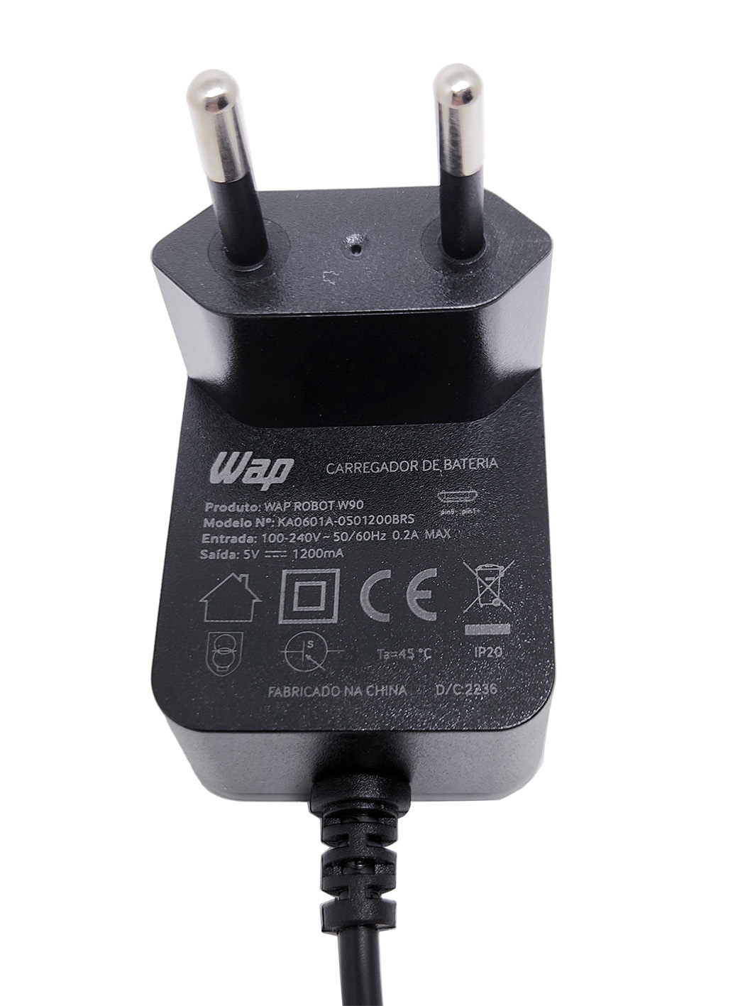 Carregador bivolt 100-240V (5v) | Aspirador WAP ROBOT W90 ( FW009026 ...