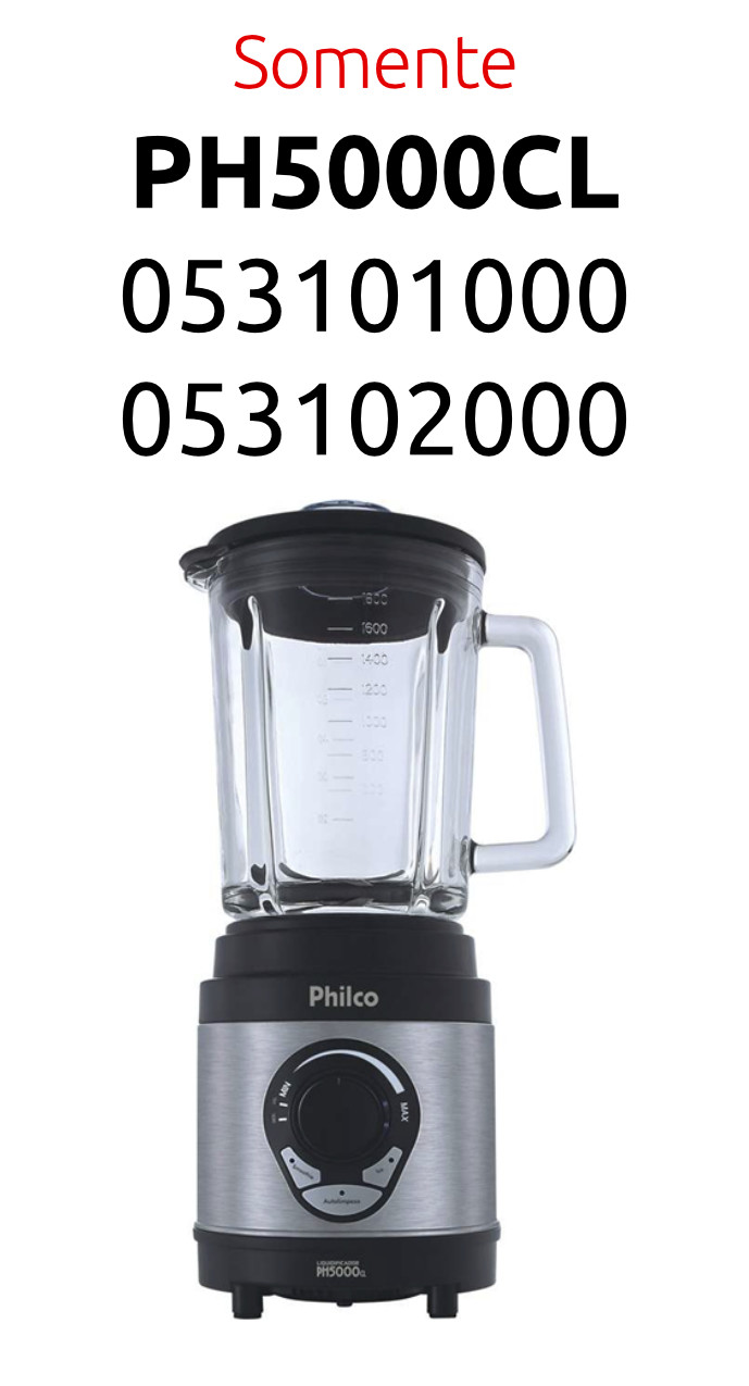 Copo de vidro | Liquidificador Philco PH5000CL -053101000 / 053102000 - Emakoto - Eletrotécnica ...