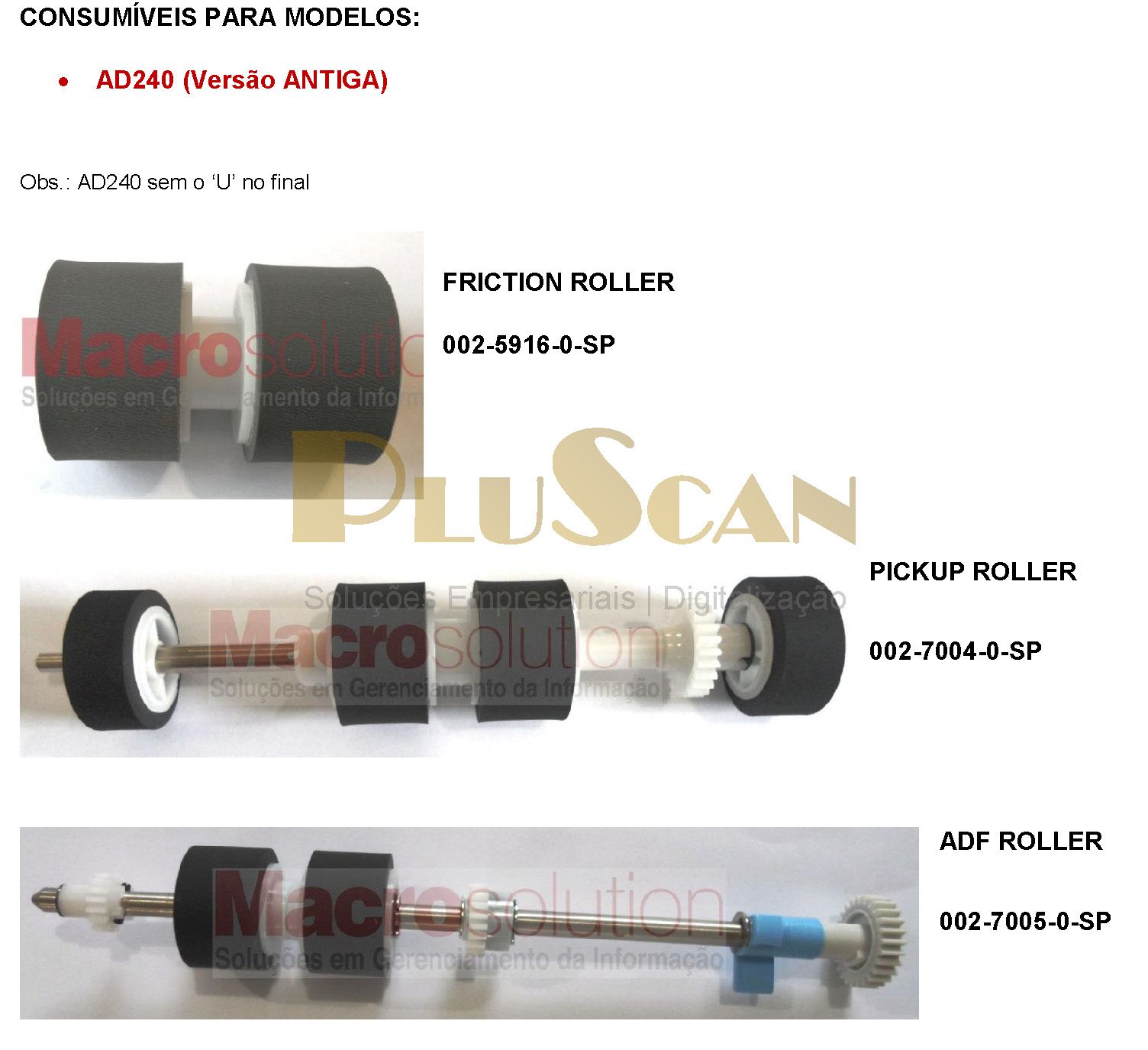 scanner avision ad240 adf roller - PluScan