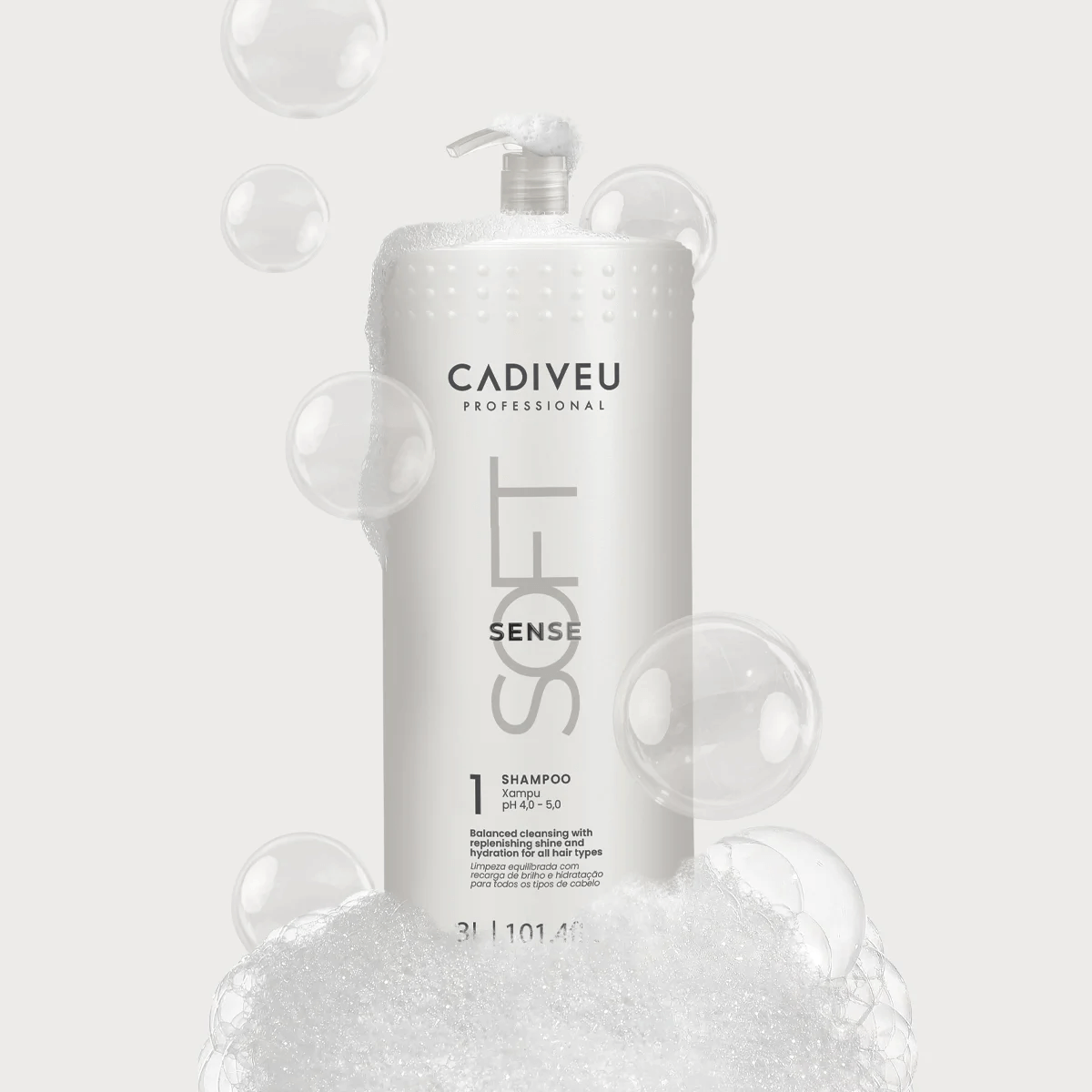 Tenha cabelos macios e brilhantes com o Shampoo Profissional Soft Sense ...