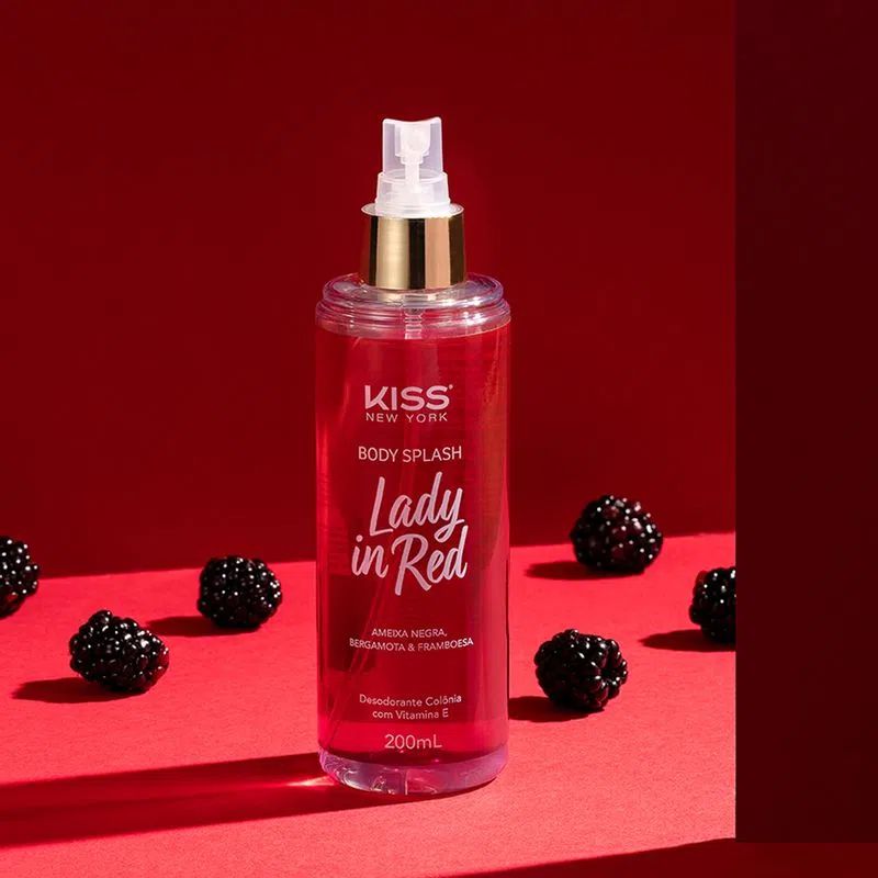 Body Splash Lady In Red 200ml - Kiss NY - Condessa Cosméticos e Perfumaria