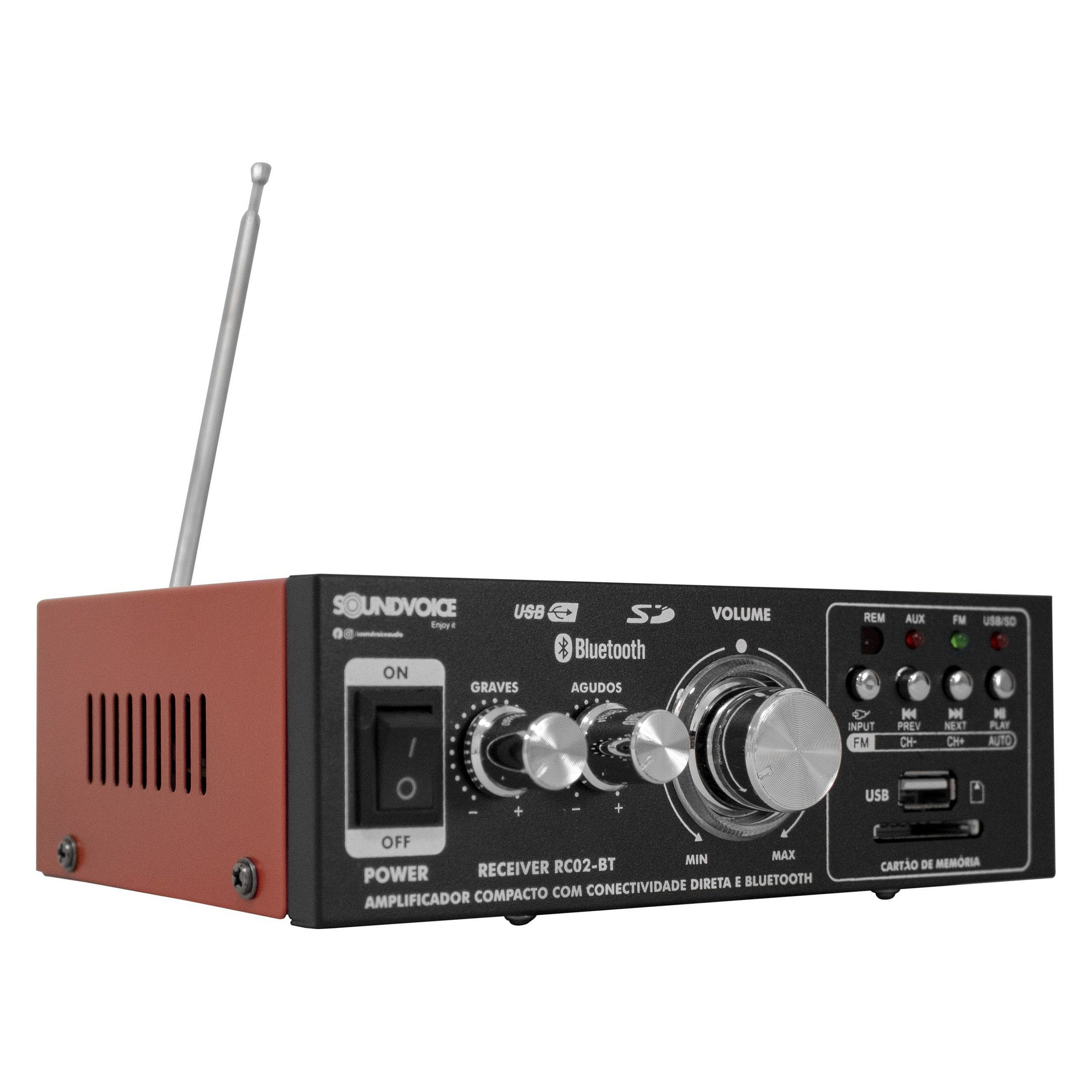 Amplificador de Som Ambiente Rc-02bt - Mix Visão