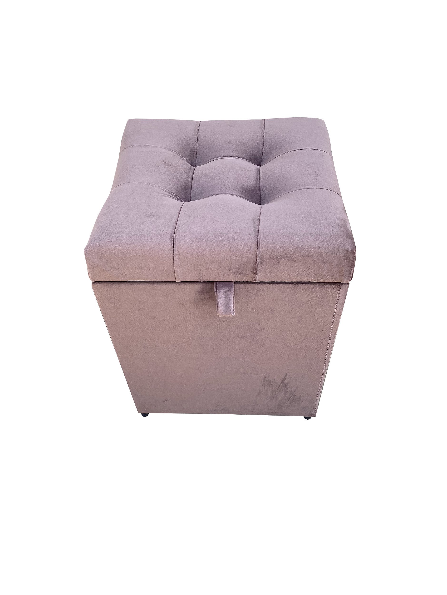 Puff Baú Estofado 40cm com espaço para armazenamento - Conforto e ...