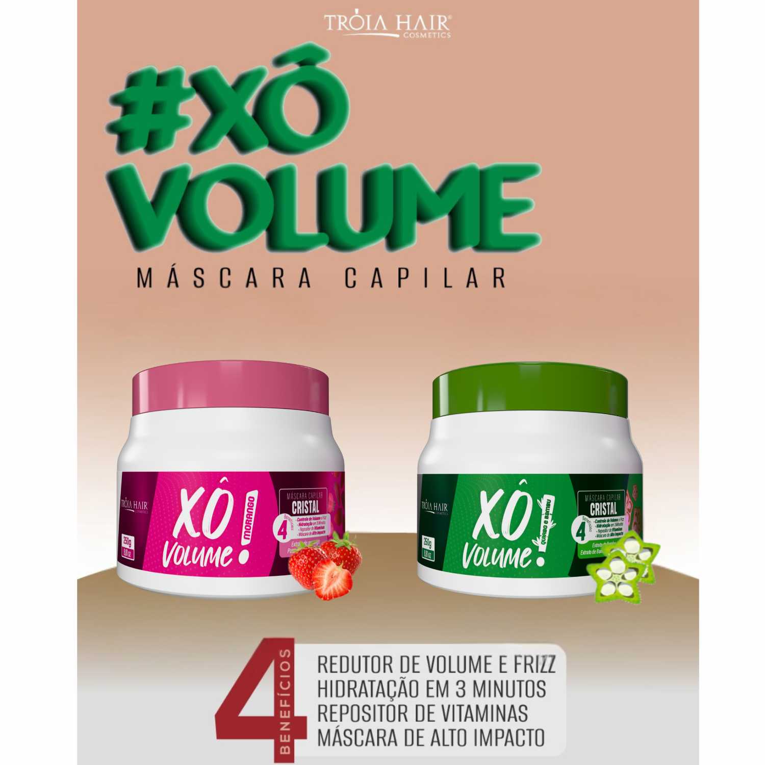 Xô Volume Quiabo E Bambu 250g Redutor De Volume Tróia Hair - Troia Hair Shops - Produtos para ...