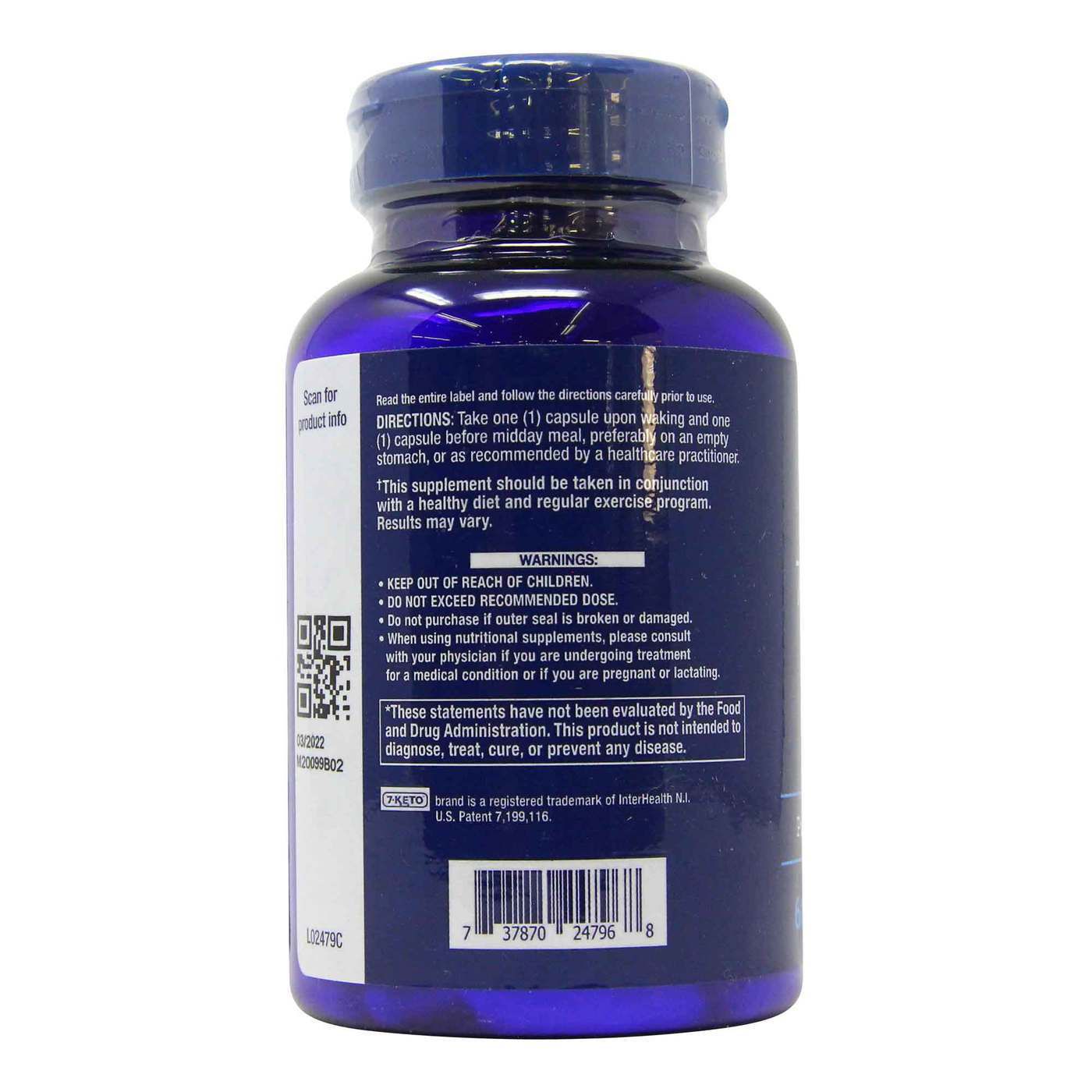 7 Keto 100mg (60 cápsulas) Life Extension - Todas Vitaminas ...