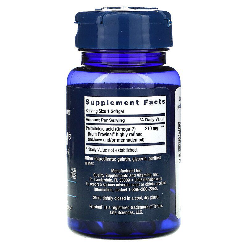 Provinal Omega 7 (30 cápsulas) - Life Extension - Todas Vitaminas ...