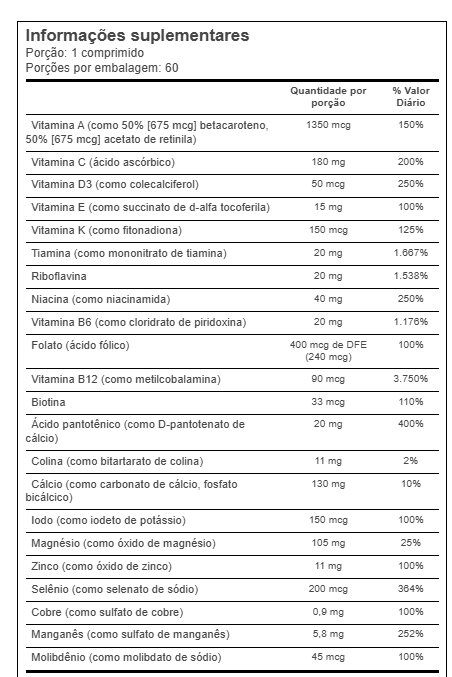 Ultra Multivitamínico Completo para Mulheres 50+ Alive, 60 Comprimidos ...