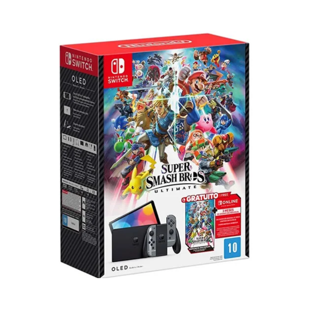 Nintendo Switch OLED + Super Smash Bros. Ultimate - www.espiaogames.com.br