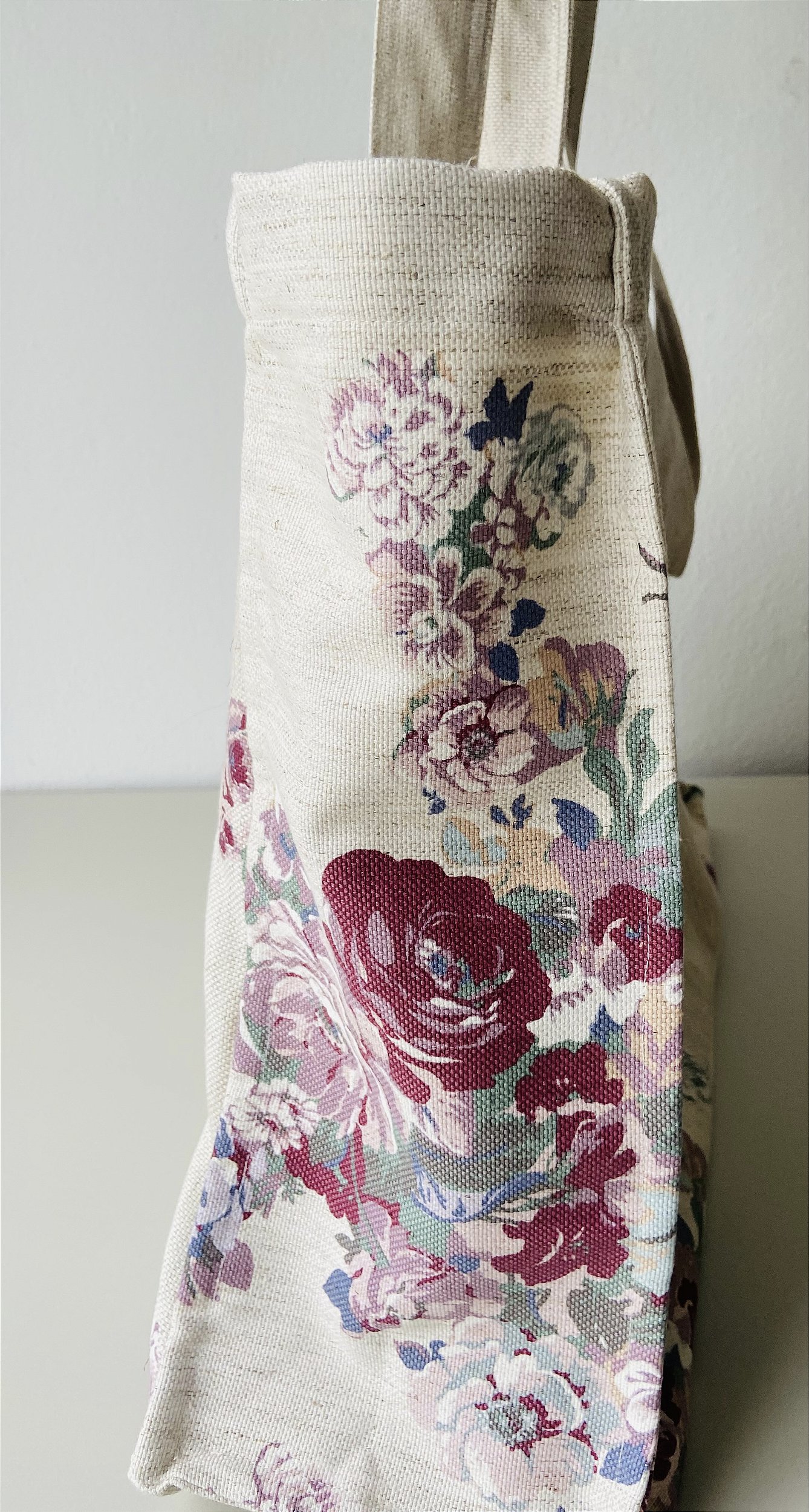 Ecobag linho floral . Bolsa de tecido - la favelle