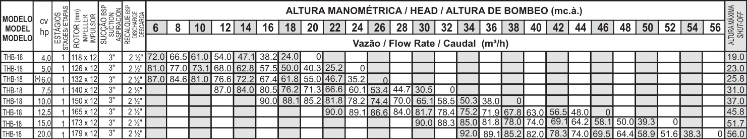 Bomba d'água Thebe THB-18(F) TRIFÁSICO 220/380/440V IPW55 - Eletro Mendes