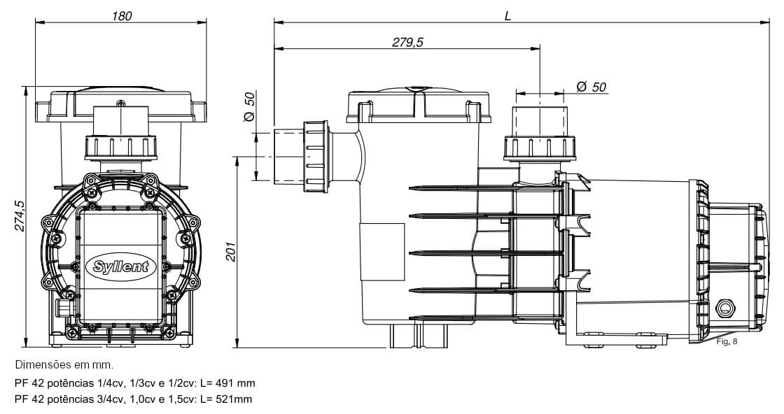 Bomba d'água para piscina, com pré-filtro, autoescorvante 1/2cv 220V - Eletro Mendes