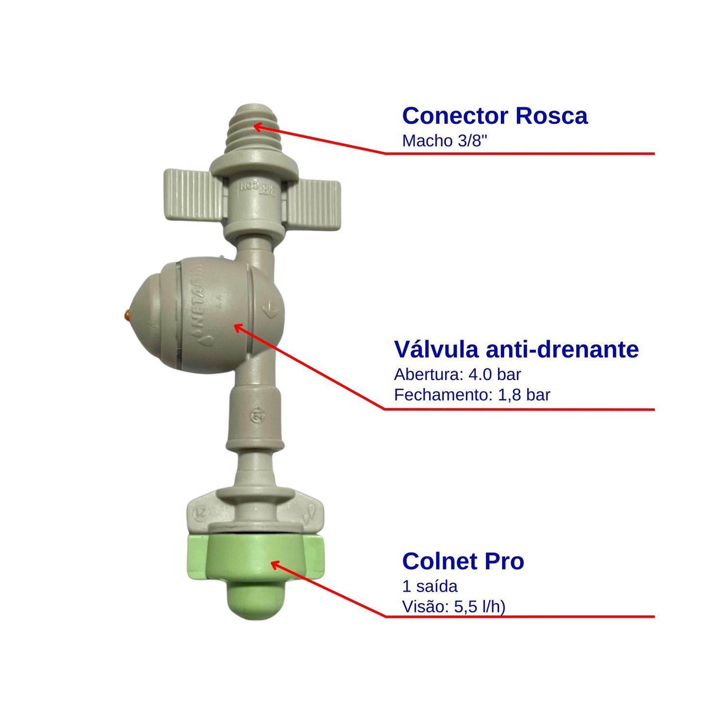 Nebulizador CoolNet Pro 5,5 l/h Netafim com Válvula Antidrenante - Zanagro