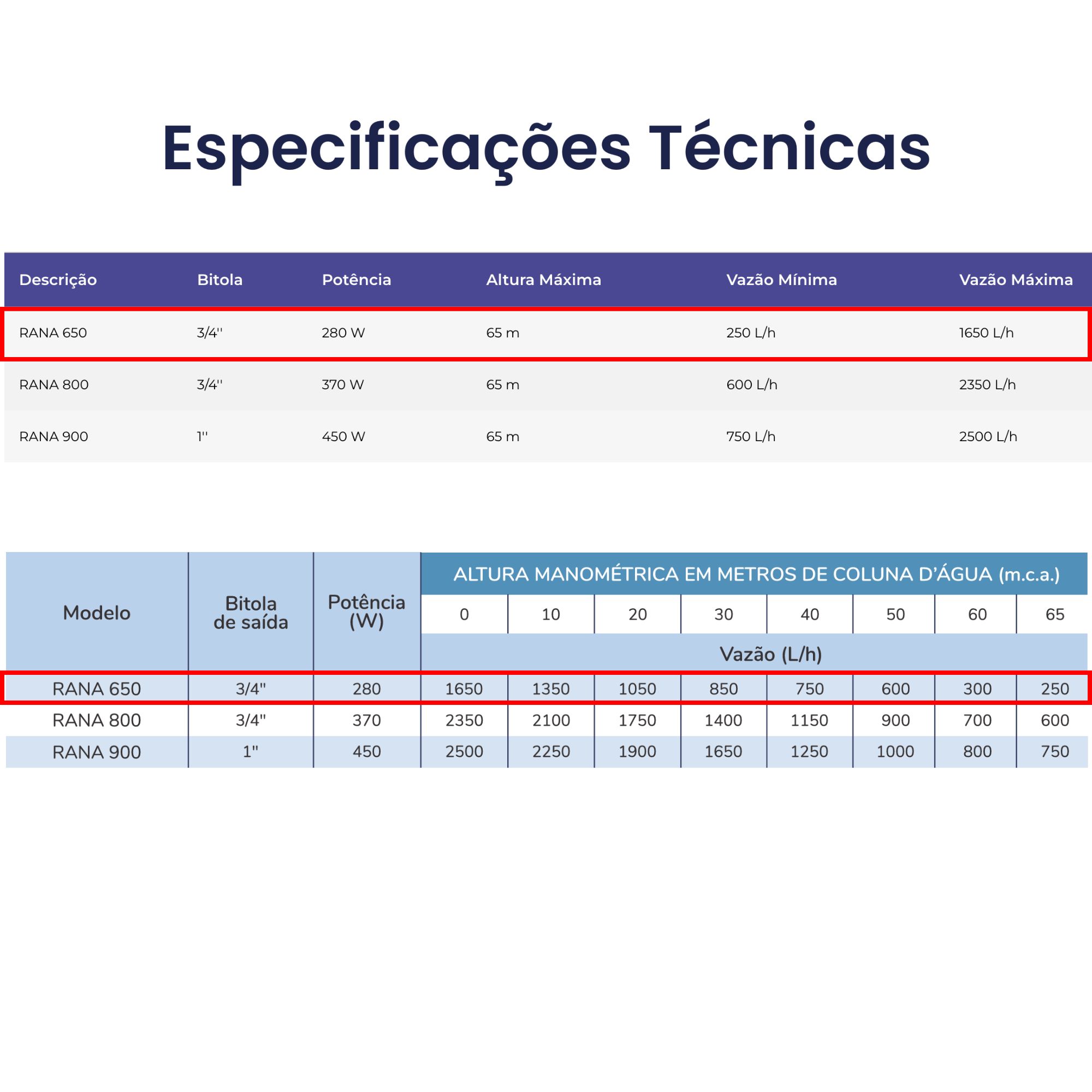 Motobomba Vibratória RANA 650 280W - Zanagro