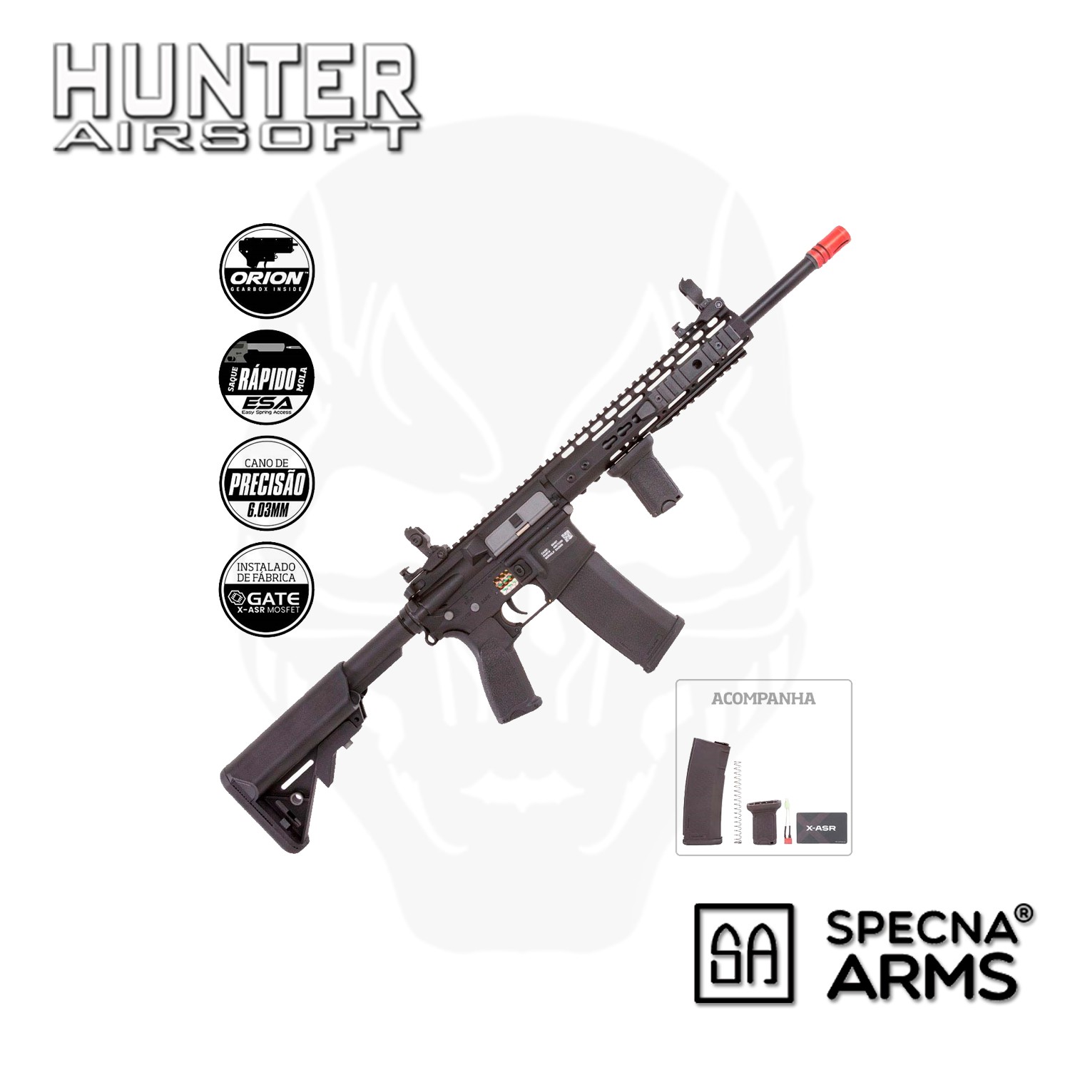 Rifle Airsoft AEG M4 Carbine Long Keymod SA-E09 Black EDGE E-Series ...