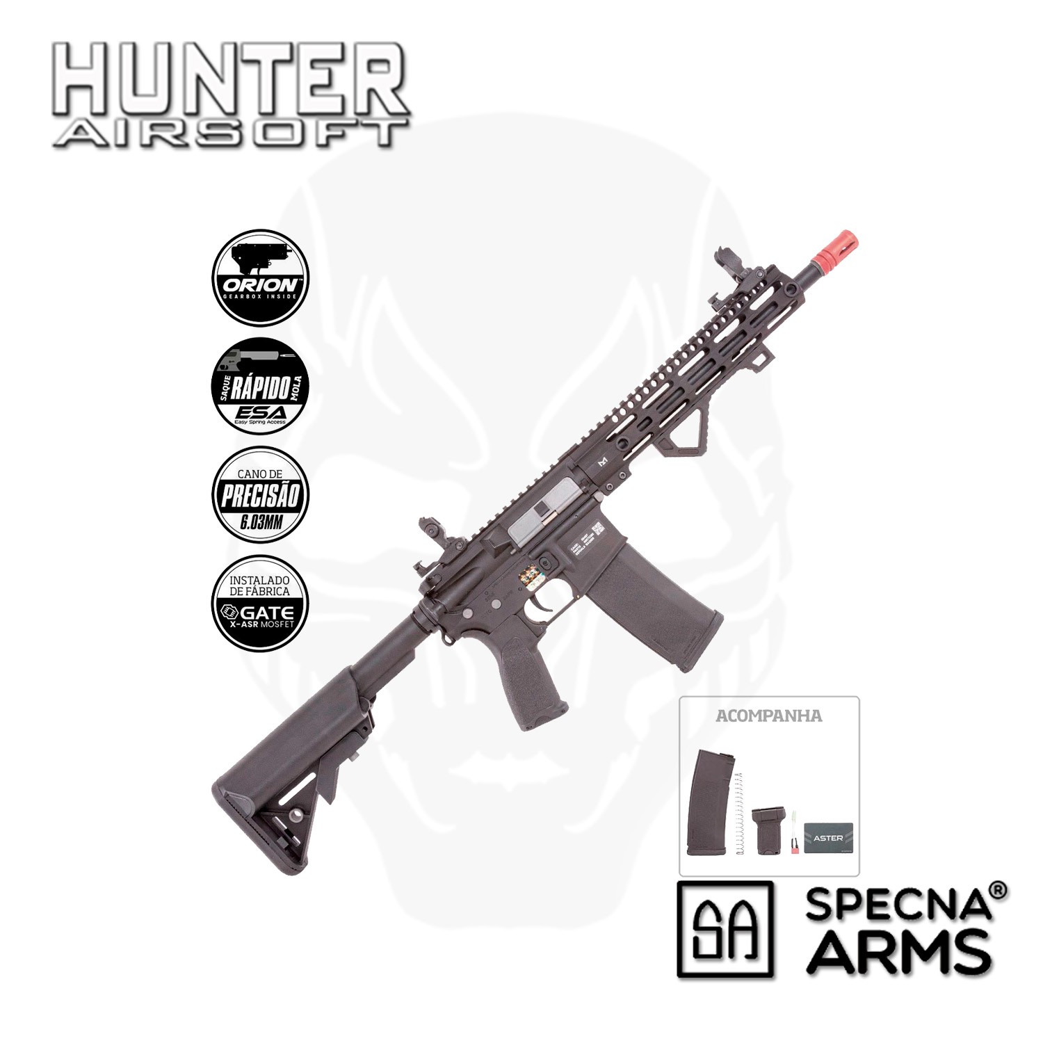 Rifle Airsoft AEG M4 Carbine Long M-Lok SA-E20 Black EDGE E-Series ...