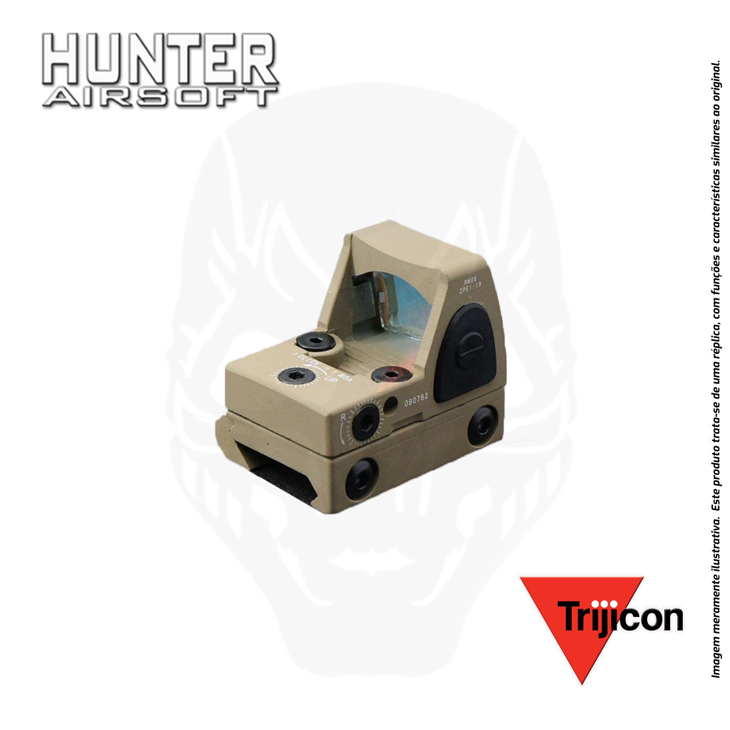 Red Dot mod Mini RMR c/ mount Glock tan réplica - Trijicon - Hunter Airsoft