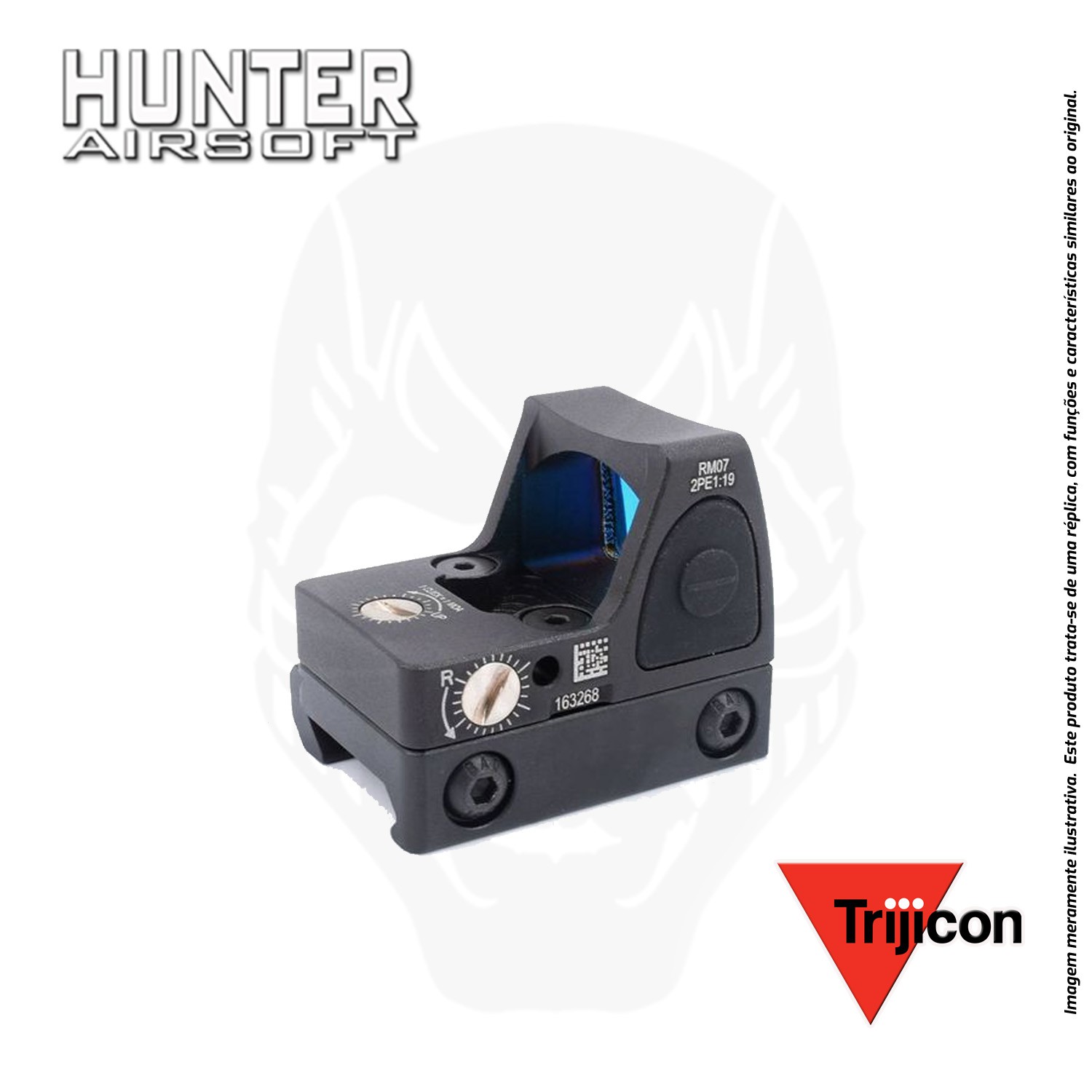 Red Dot mod Mini RMR preto réplica - Trijicon - Hunter Airsoft
