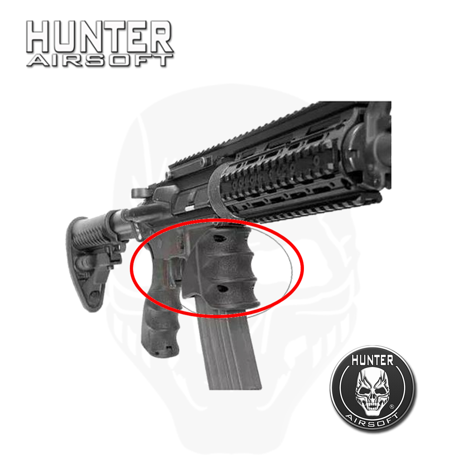 Front Grip Tático Mag Well M4 preto - Hunter Airsoft - Hunter Airsoft