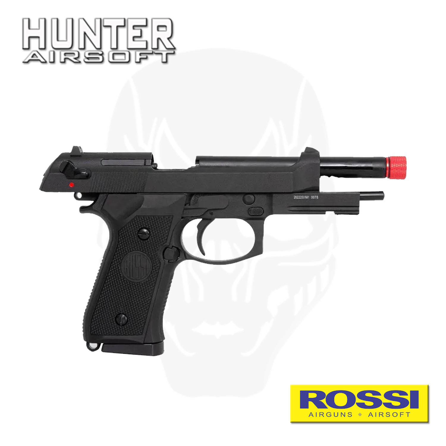 Pistola Airsoft Beretta M92 Blowback GBB - Rossi - Hunter Airsoft