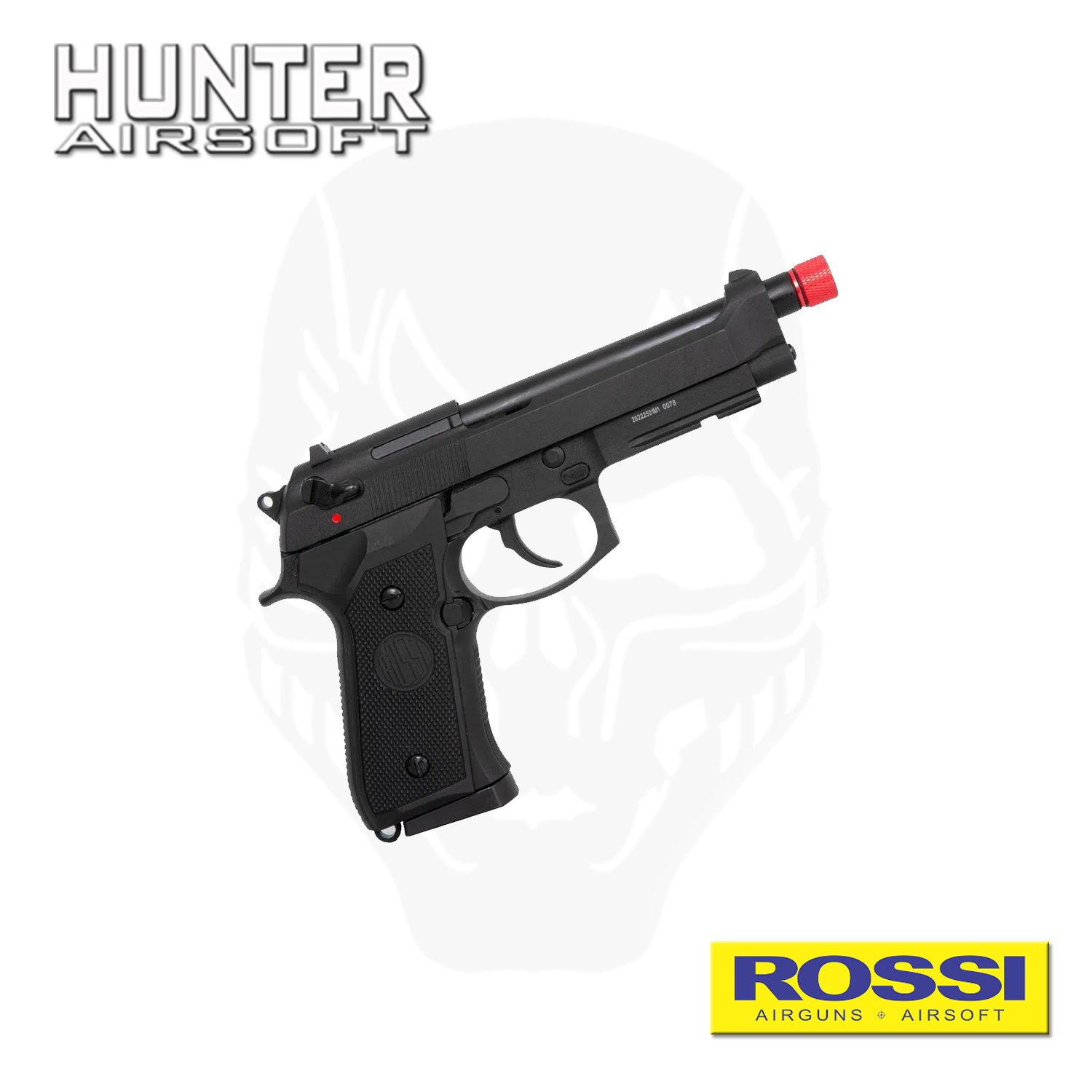 Pistola Airsoft Beretta M92 Blowback GBB - Rossi - Hunter Airsoft
