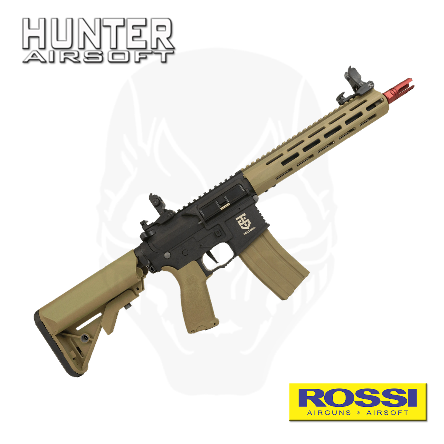 Rifle Airsoft AEG AR15 Sentinel 10" Tan M-Lok - Rossi - Hunter Airsoft