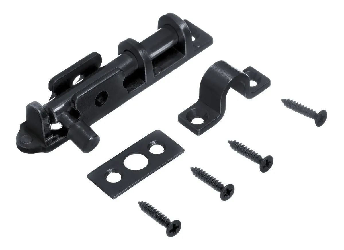 Ferrolho Trinco Fecho Redondo União Mundial Preto Fosco 06cm - Polifer ...