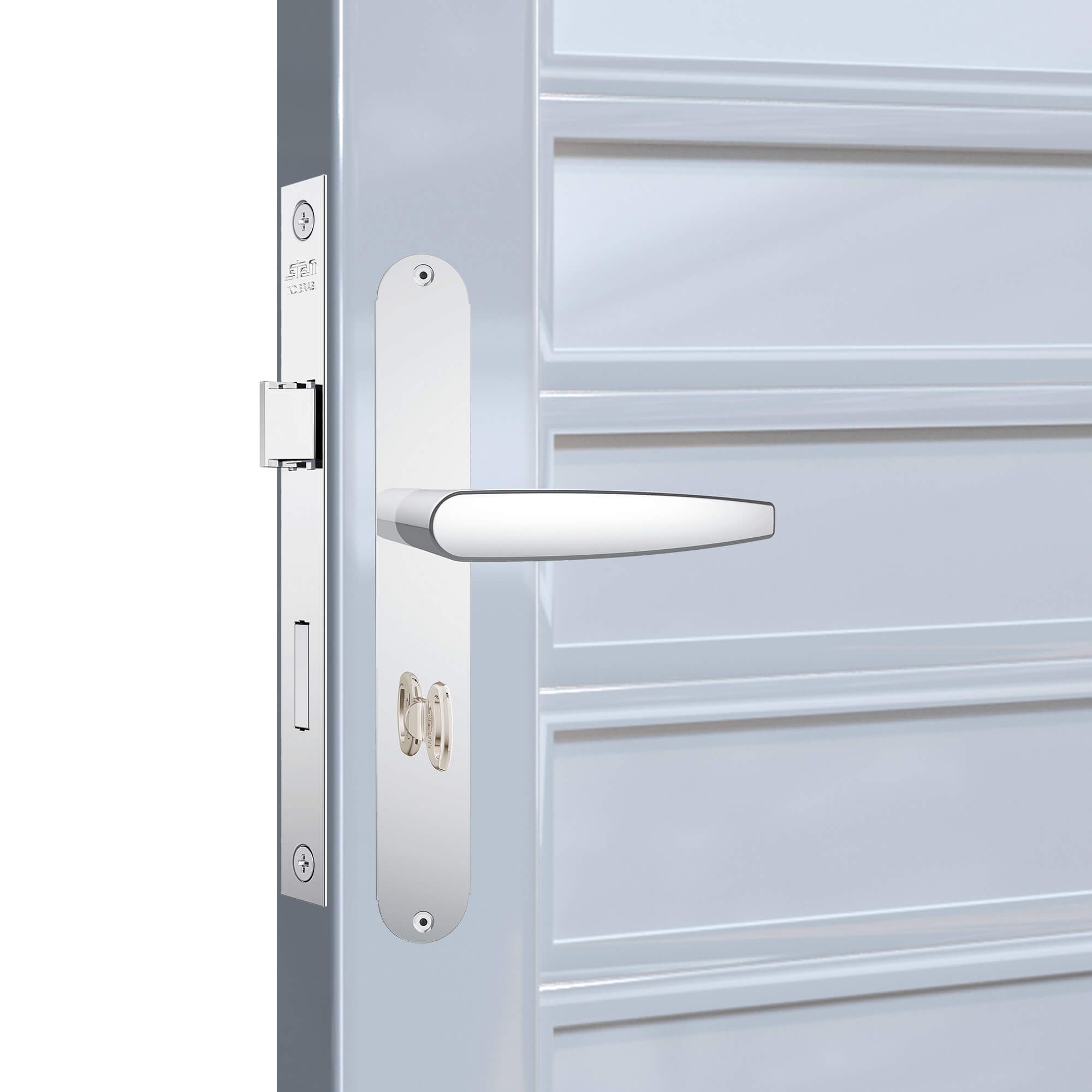 Fechadura Perfil Estreito Metal Alumínio 623/33 WC Inox Stam Banheiro - Polifer - Fechaduras ...