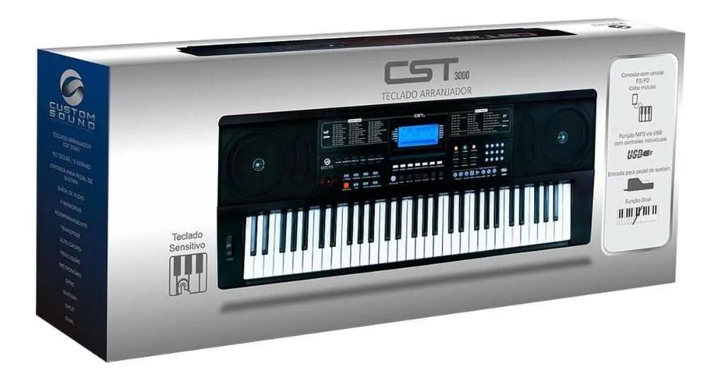 TECLADO CUSTOM SOUND 61 TECLAS SENSITIVAS CST 3000 - Musical RIFF ...