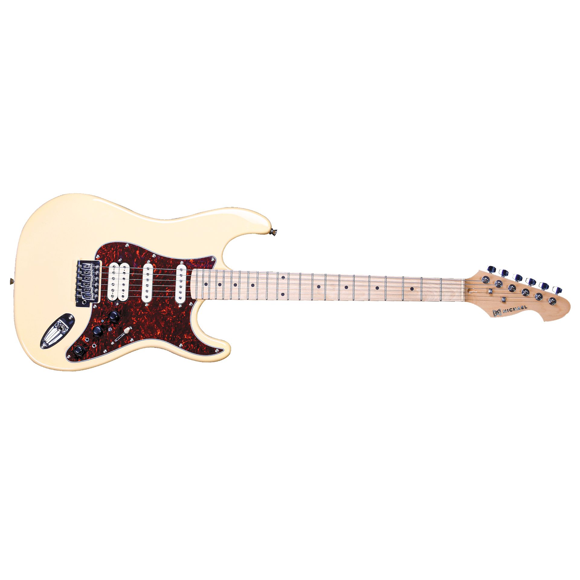 GUITARRA ELETRICA MICHAEL ROCKER CREAM STRATO COM EFEITO - Musical RIFF ...