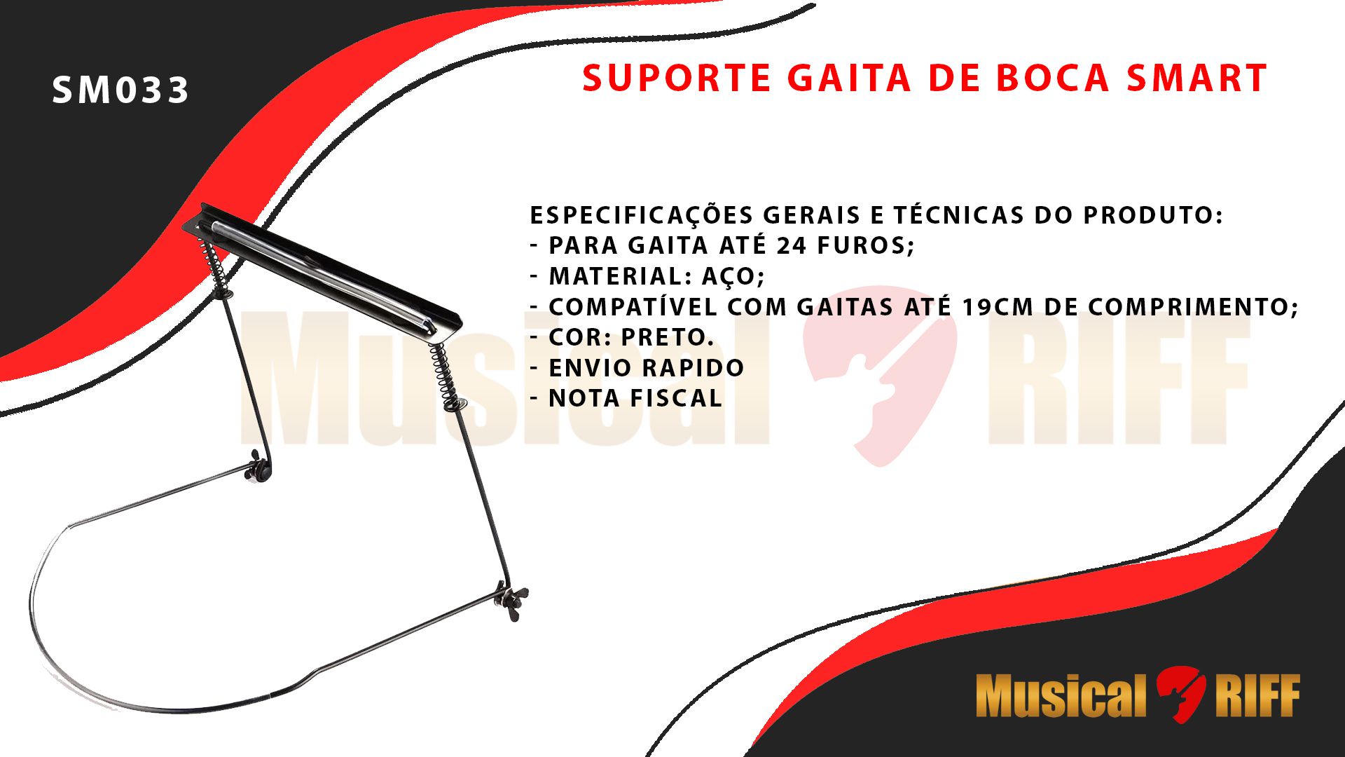 SUPORTE GAITA DE BOCA SMART SM033 - Musical RIFF - Loja de Instrumentos ...