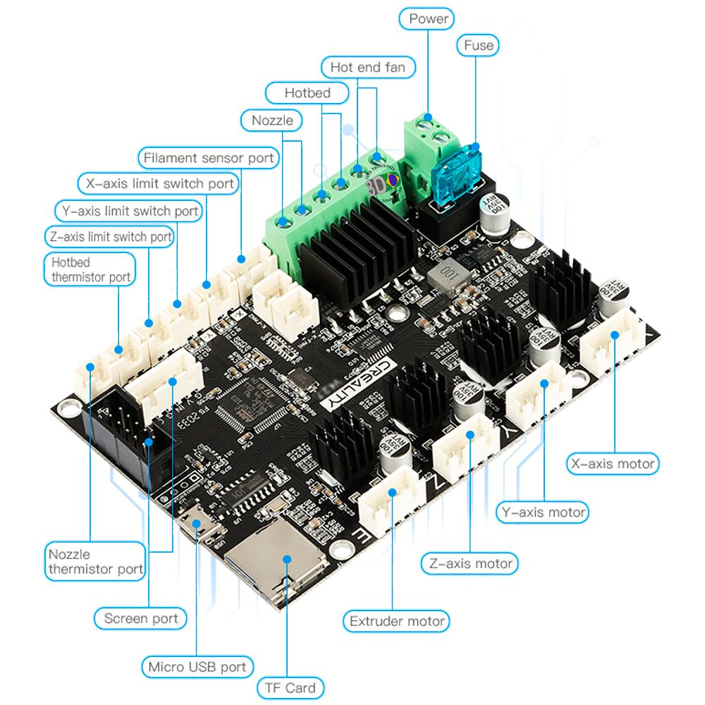 Controladora Original Creality V4.2.7 para Impressora 3D - 3DBR, as ...