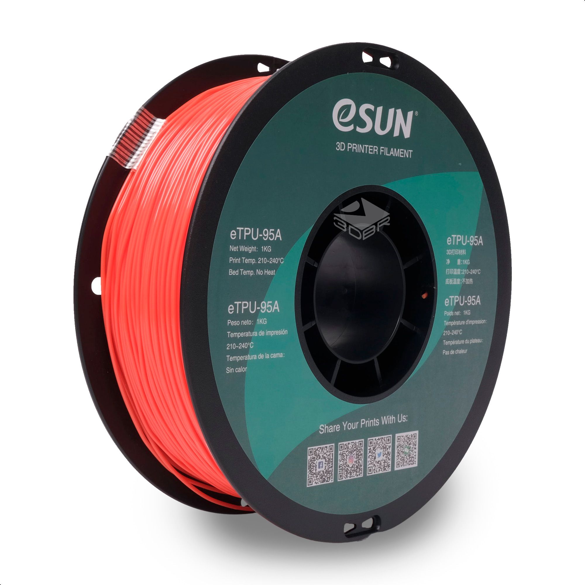 Filamento 3D Flexível eSun eTPU-95A - Color Change - 3DBR, as melhores ...