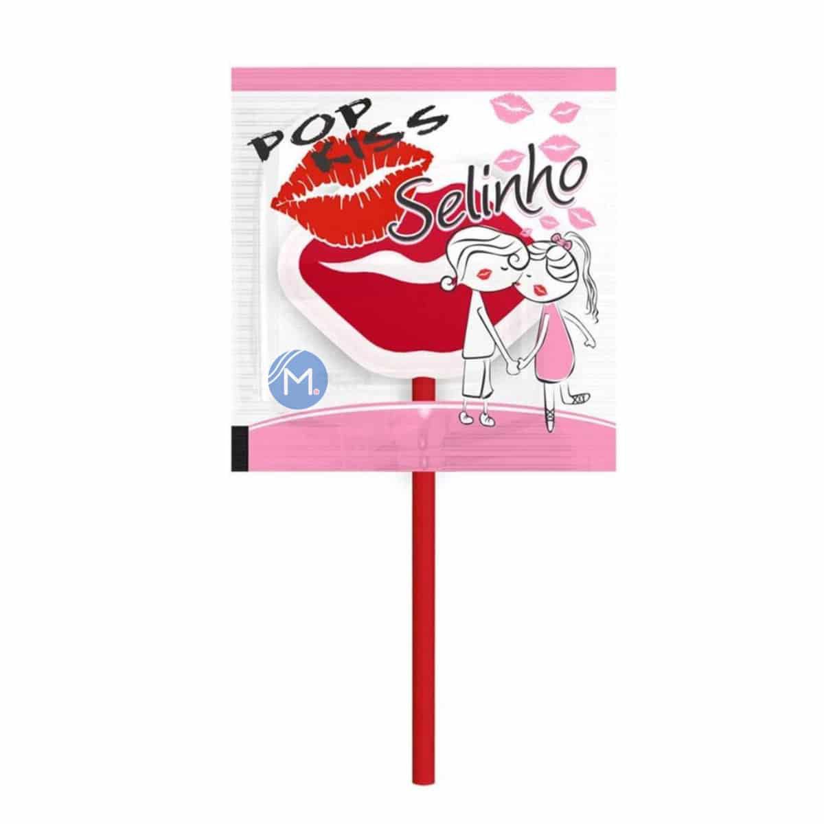 Pirulito Pop Kiss Selinho Morango | Mercadoce - Mercadoce - Doces, Confeitaria e Embalagem