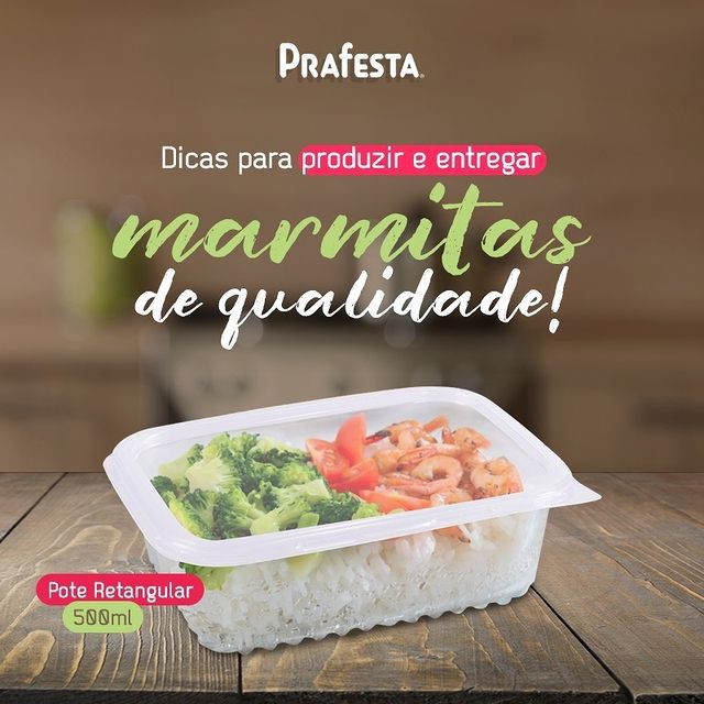 Pote retangular marmita 24 unidades | Prafesta - Mercadoce - Doces, Confeitaria e Embalagem