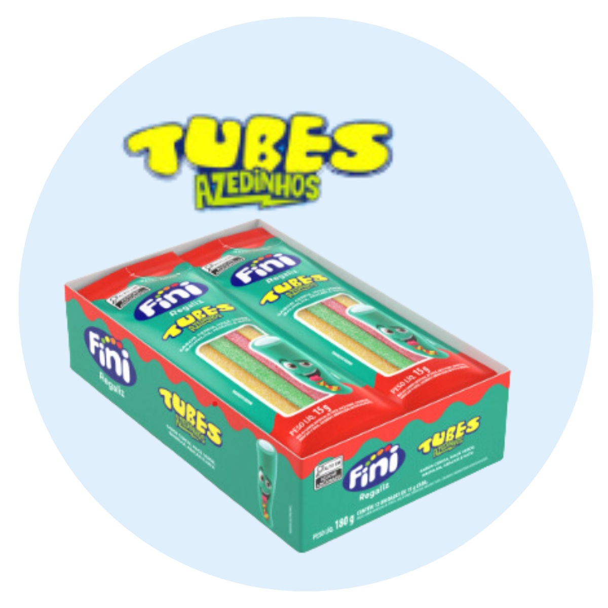 Bala Mini Fini Tubes com 12 unidades de 15g | Escolha o Sabor | Compre ...
