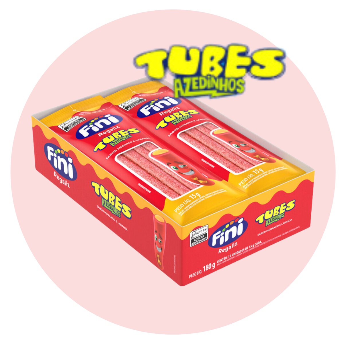 Bala Mini Fini Tubes com 12 unidades de 15g | Escolha o Sabor | Compre ...