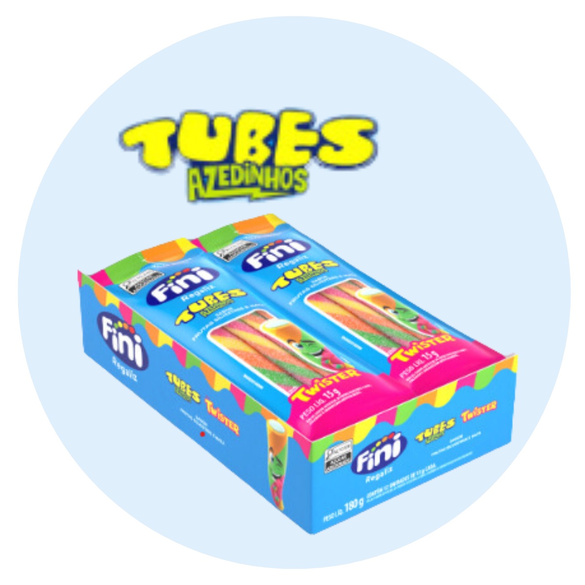 Bala Mini Fini Tubes com 12 unidades de 15g | Escolha o Sabor | Compre ...