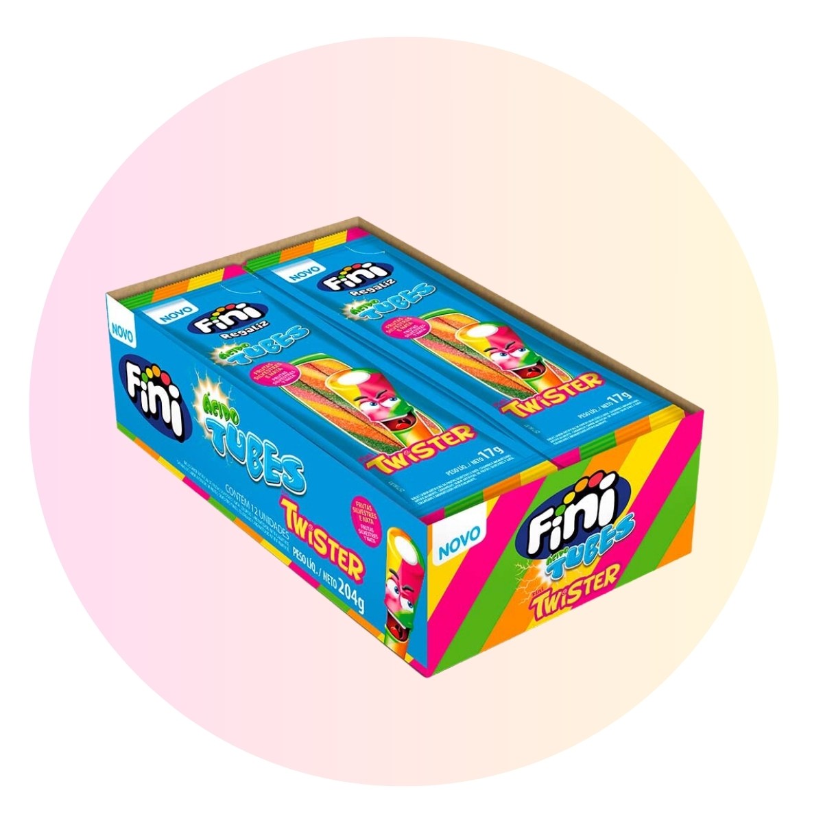 Bala Mini Fini Tubes com 12 unidades de 15g | Escolha o Sabor | Compre ...