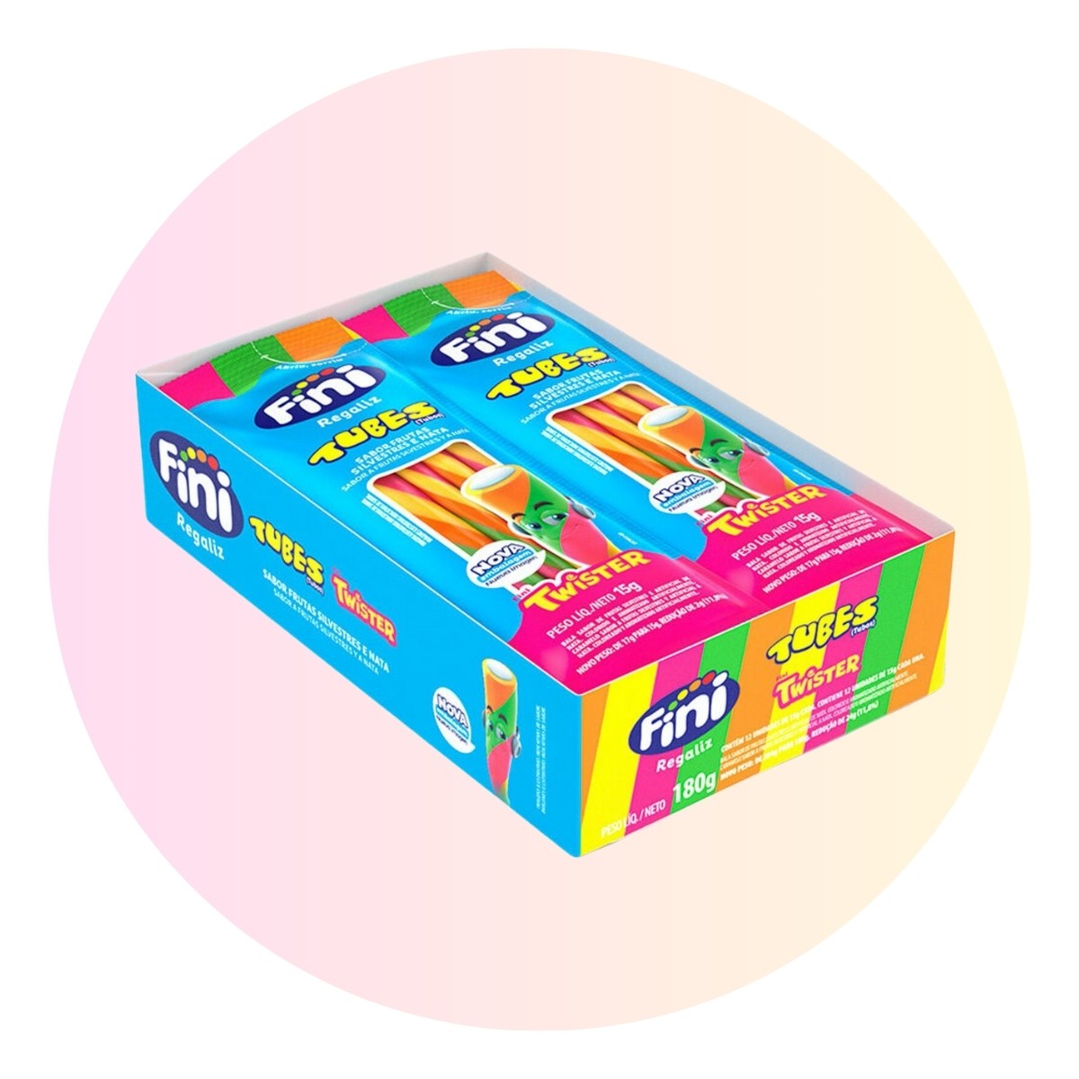 Bala Mini Fini Tubes com 12 unidades de 15g | Escolha o Sabor | Compre ...