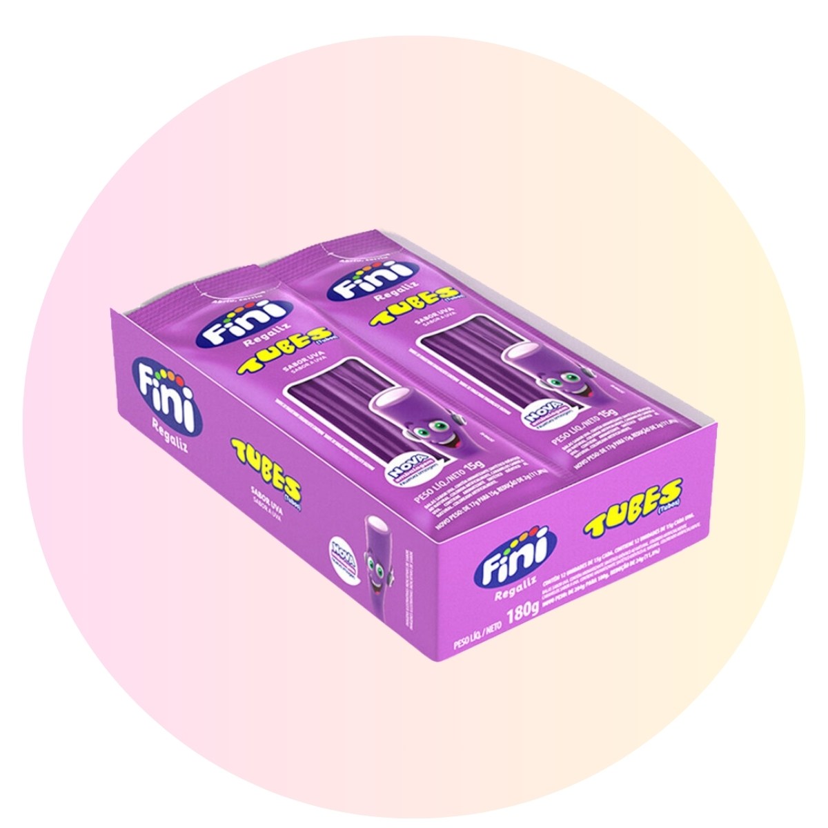 Bala Mini Fini Tubes com 12 unidades de 15g | Escolha o Sabor | Compre ...
