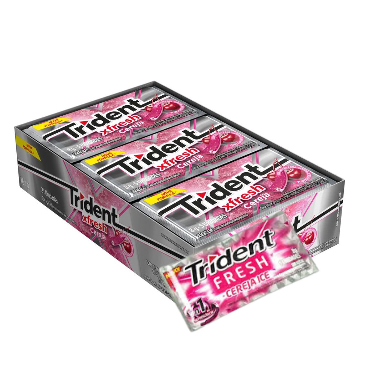 Trident Goma de Mascar Display com 21 unidades | Escolha o Sabor | Com ...