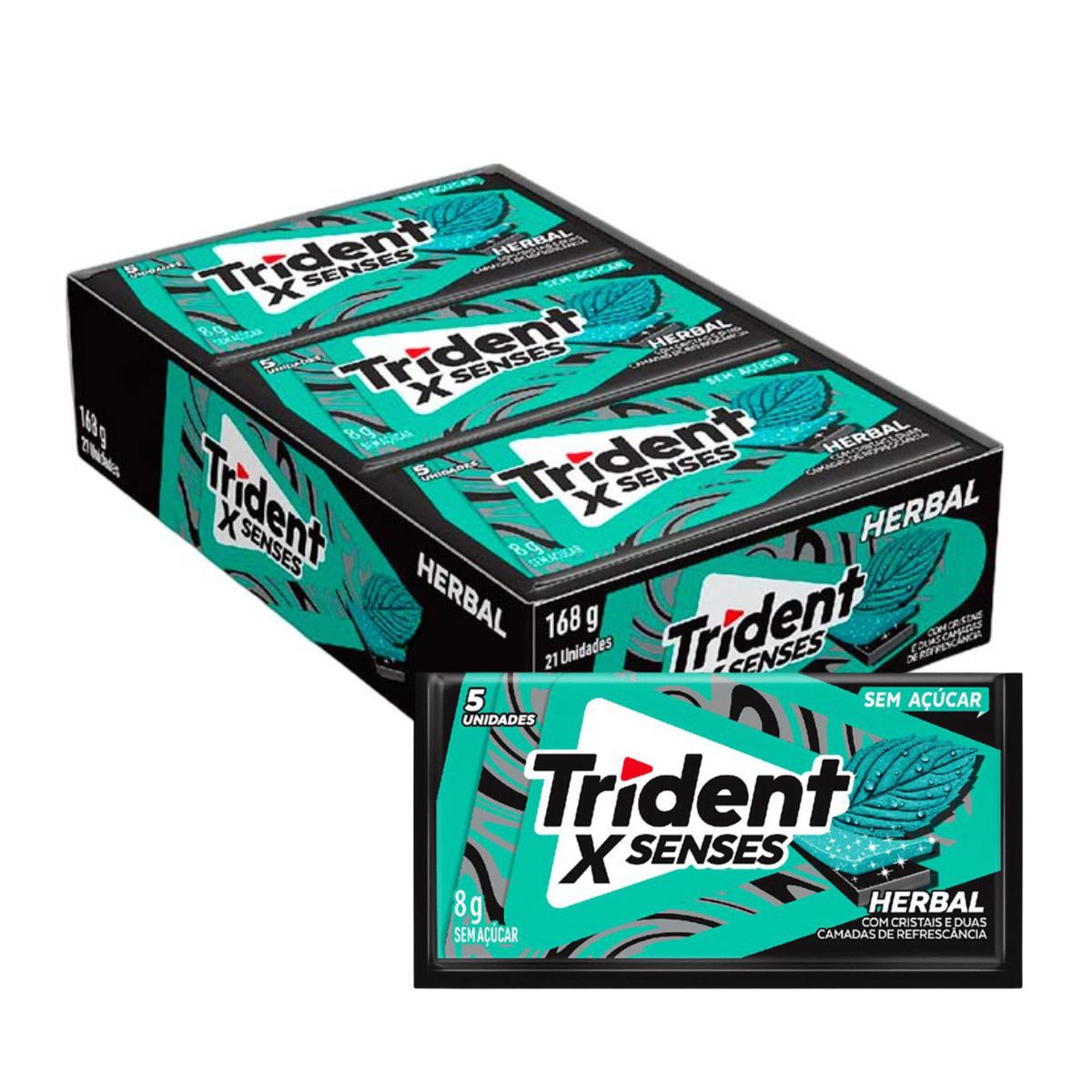 Trident Goma de Mascar Display com 21 unidades | Escolha o Sabor | Com ...