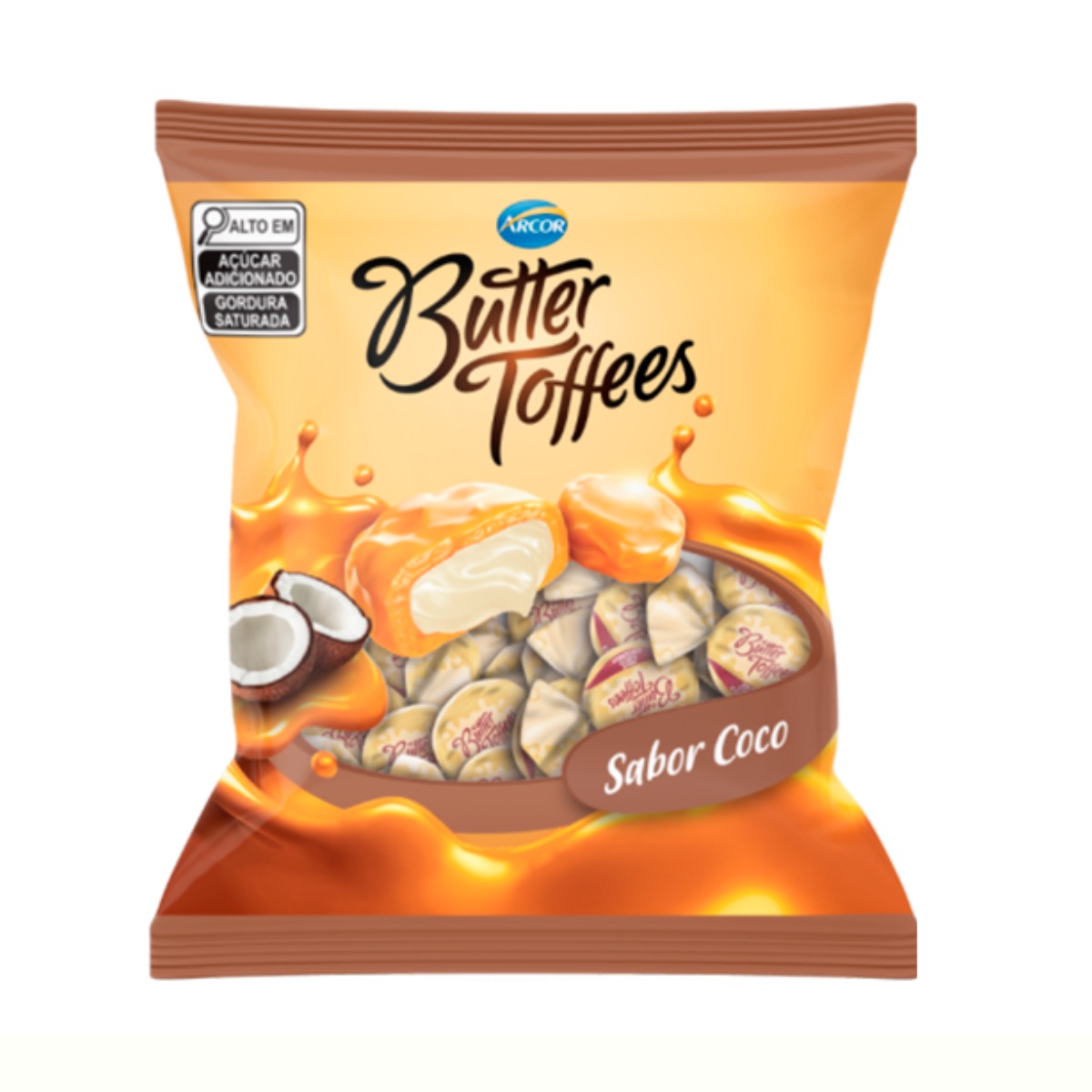 Bala Butter Toffees | 500 gramas | Arcor | Compre aqui - Mercadoce - Doces, Confeitaria e Embalagem