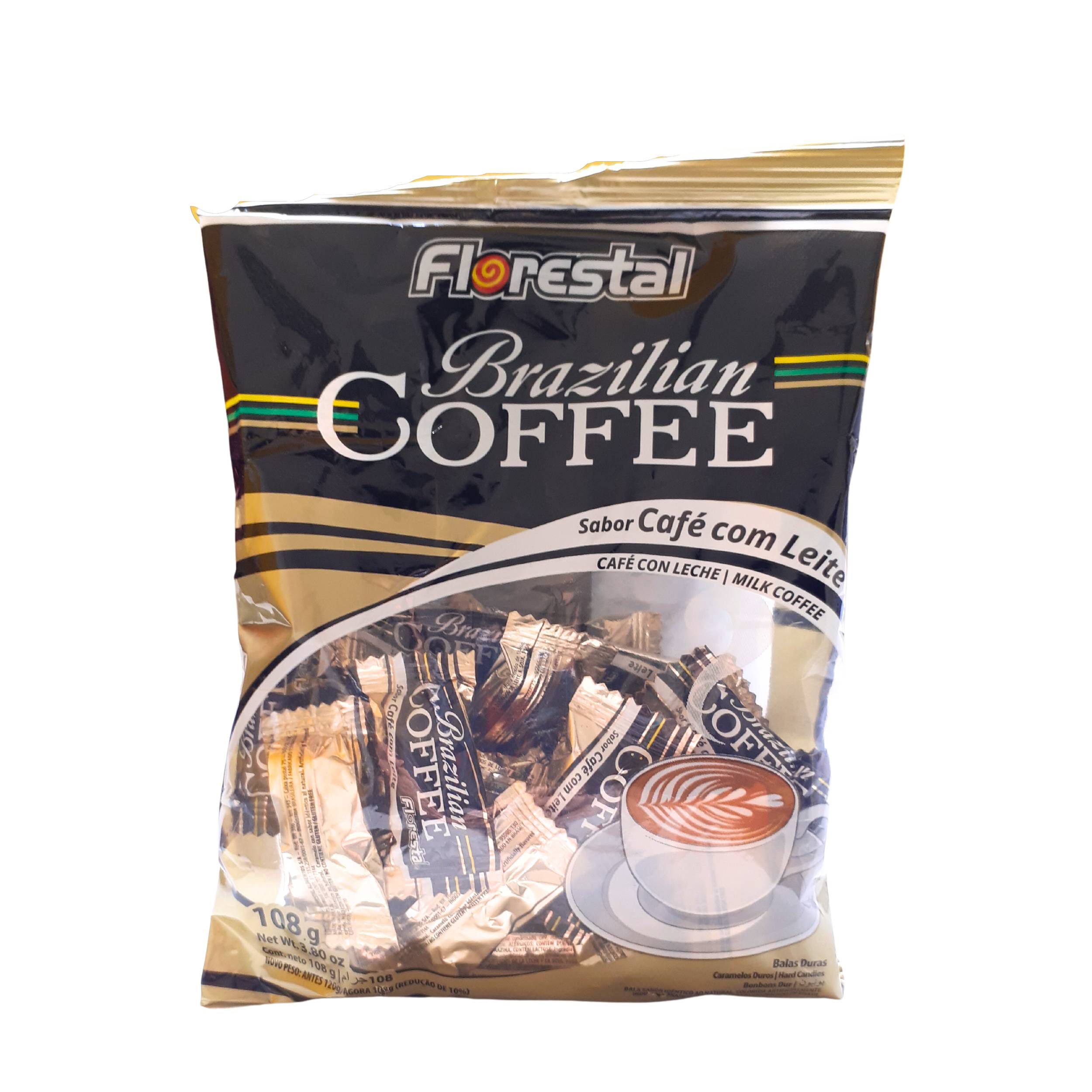 Pacote de Balas Brazilian Coffe Café com Leite Florestal 108G ...